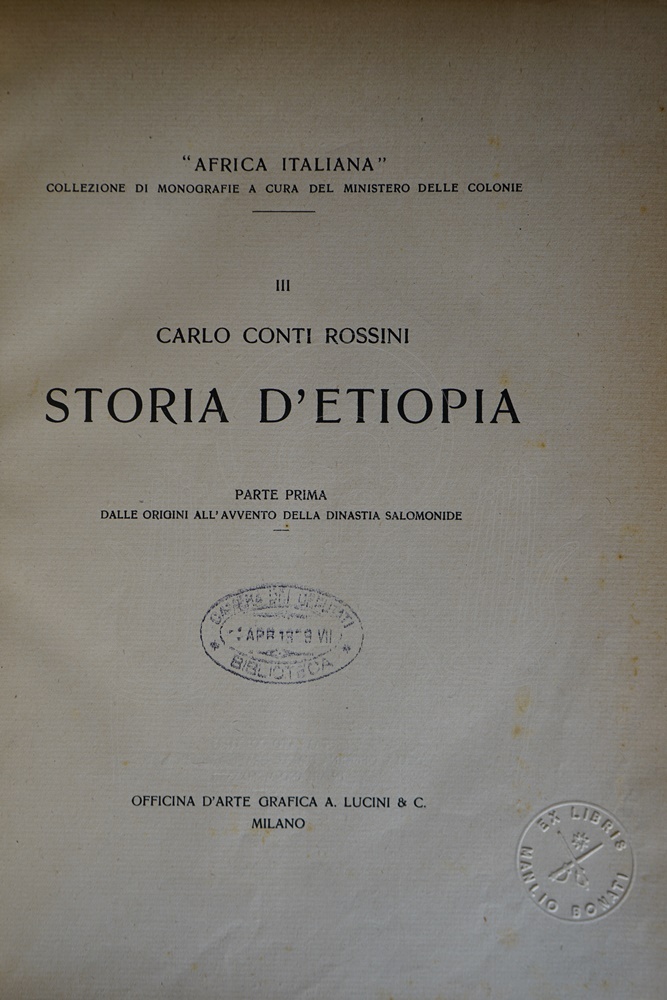Storia d'Etiopia. Parte Prima. Dalle origini all'avvento della dinastia ...